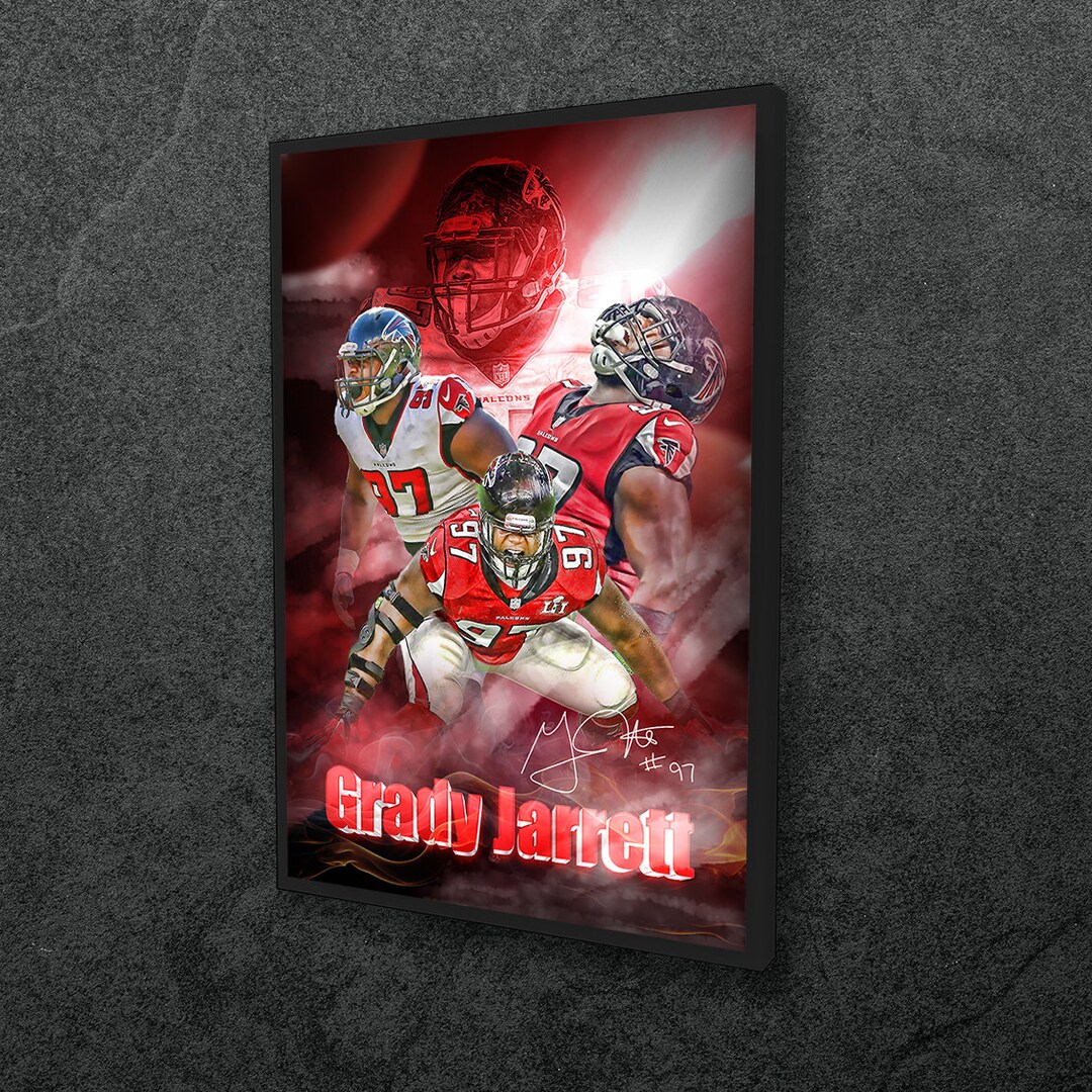 Grady Jarrett Poster Atlanta Falcons Framed Canvas Print Football Wall ...