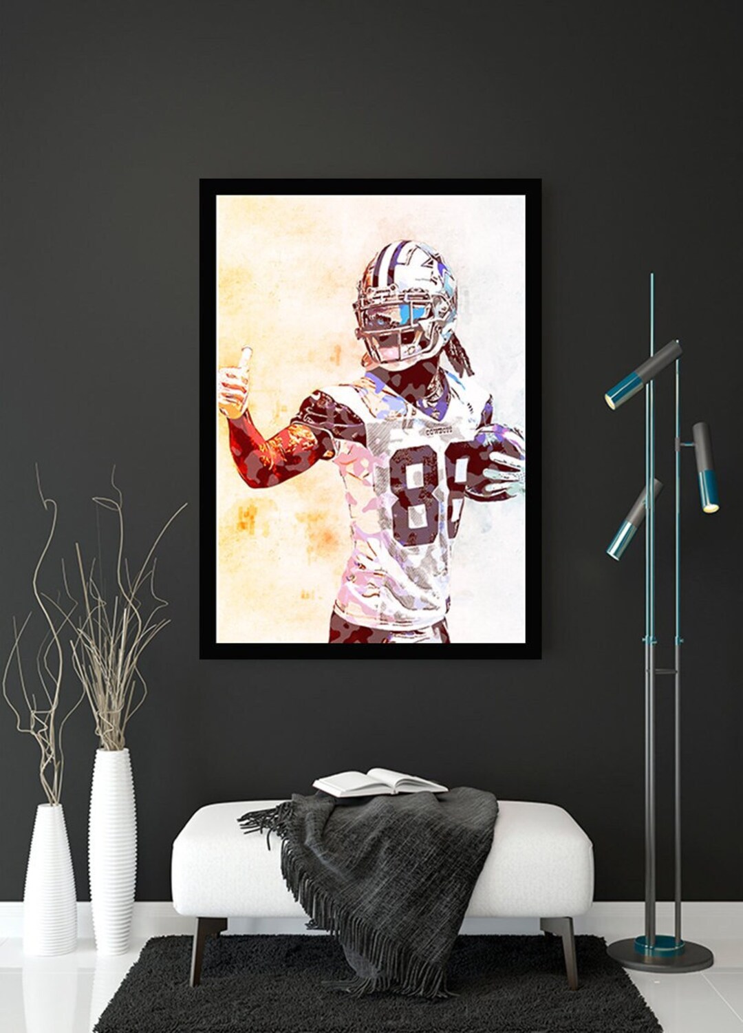 Ceedee Lamb Poster Dallas Cowboys Framed Canvas Print Football Wall Art ...