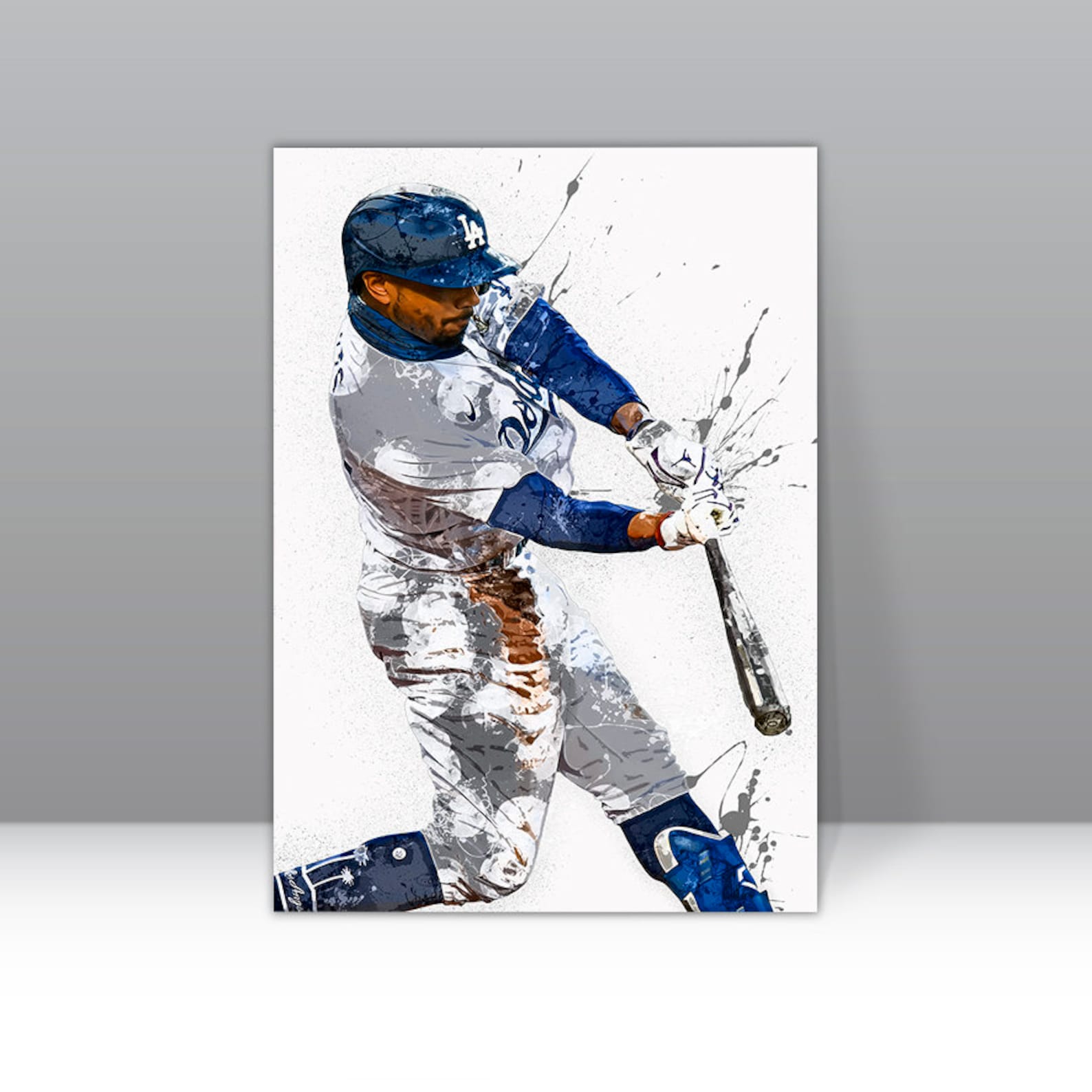 Mookie Betts Poster Los Angeles Dodgers Framed Canvas Print Baseball ...