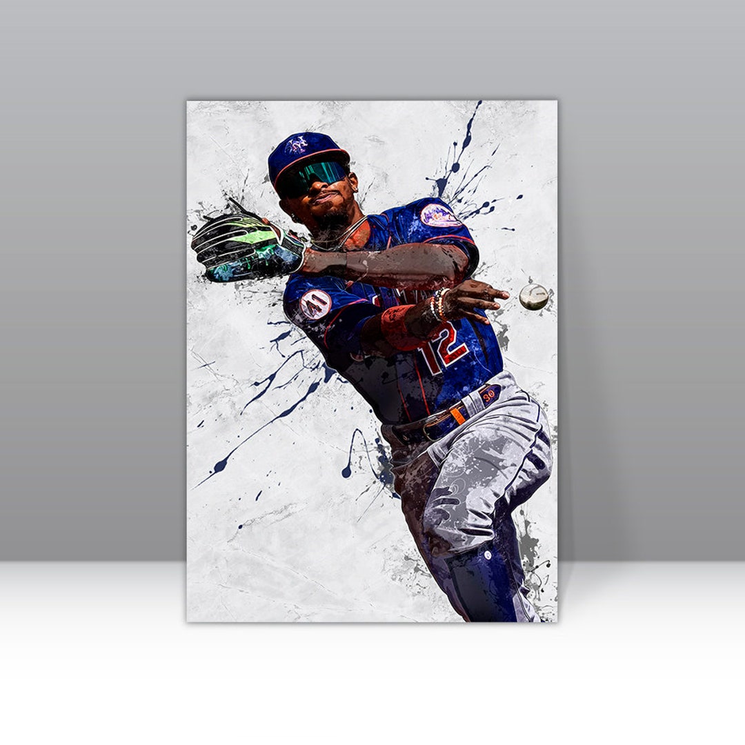 Francisco Lindor Poster New York Mets Baseball Framed Canvas Print MLB ...