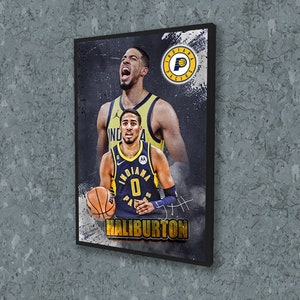Tyrese Haliburton Poster Indiana Pacers Framed Canvas Print Basketball ...