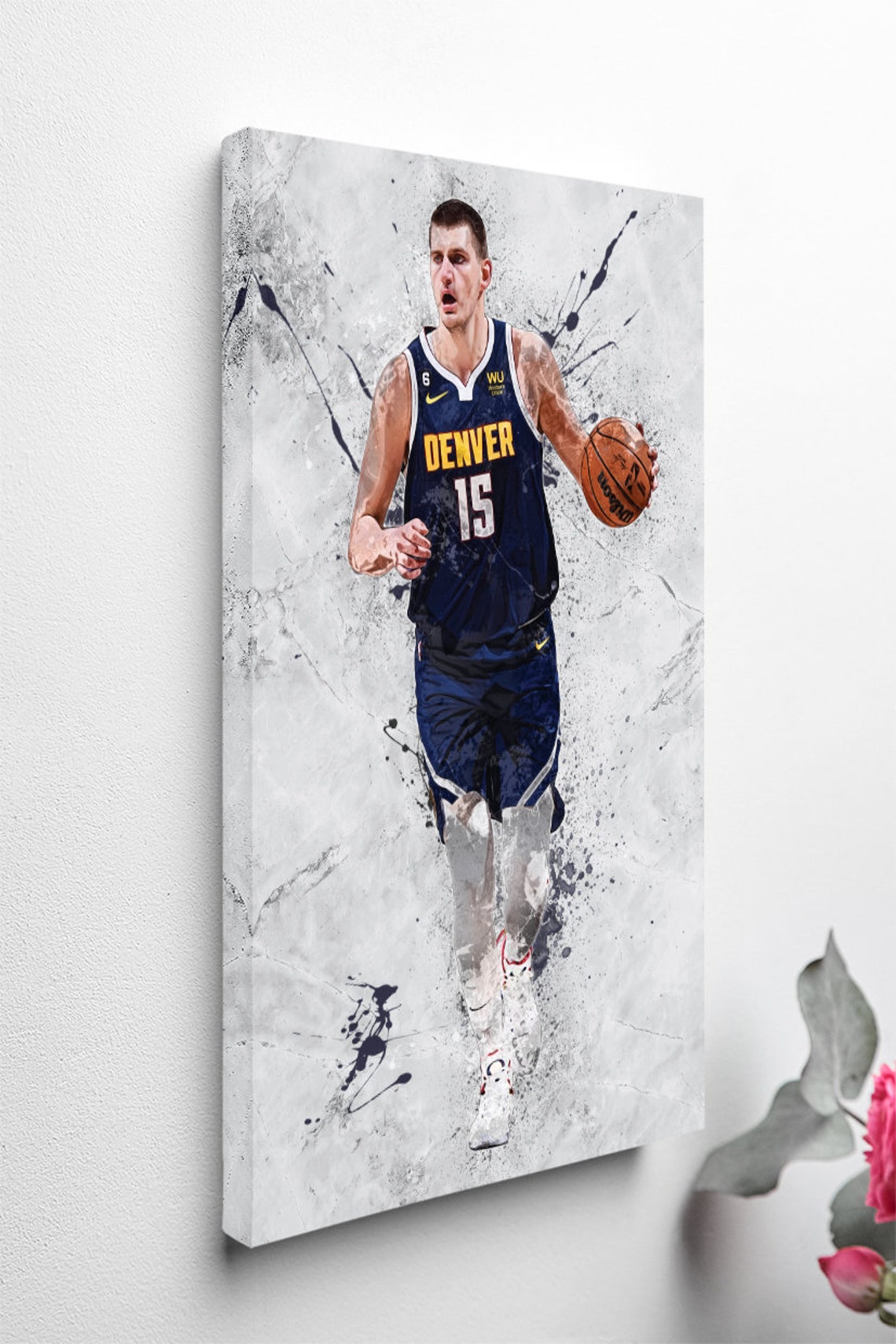 999 Nikola Jokic Poster Denver Nuggets Basketball Framed Canvas Print ...