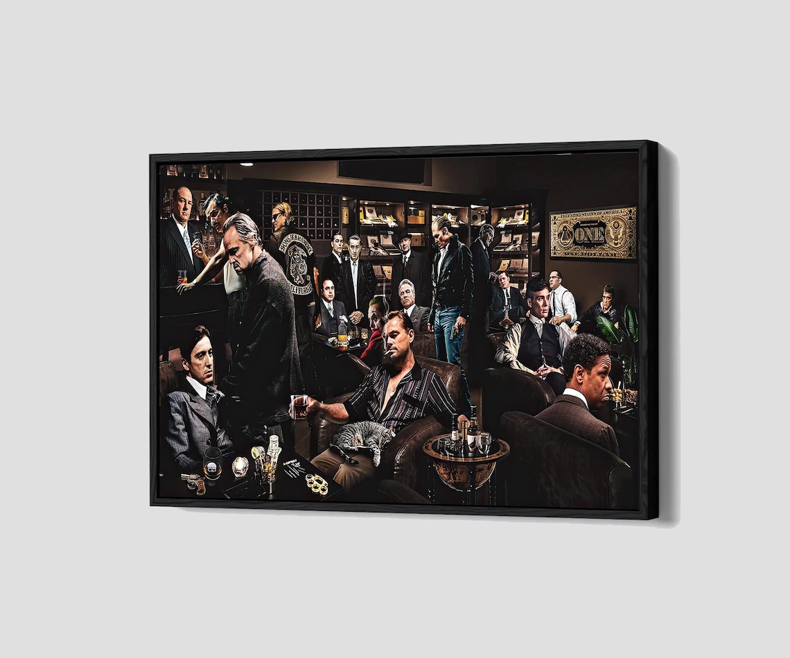 Gangster Legends Poster Movie Mafia Characters Framed Canvas Print Film ...
