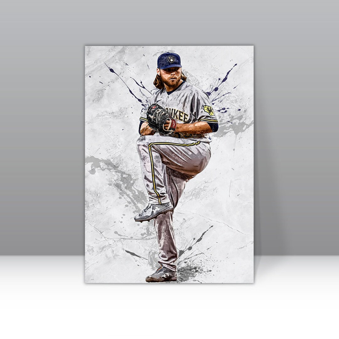 Corbin Burnes Poster Milwaukee Brewers Framed Canvas Poster Baseball ...