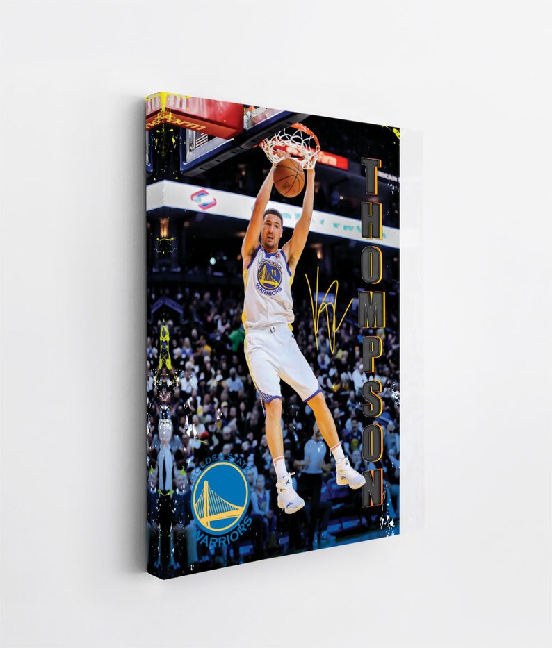 Klay Thompson Poster, Golden State Warriors NBA Poster, Abstract Wall ...
