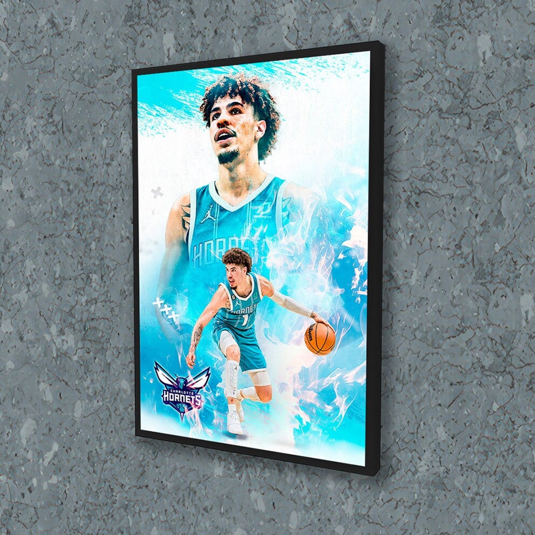 999 Lamelo Ball Poster Charlotte Hornets Framed Canvas Print Basketball ...