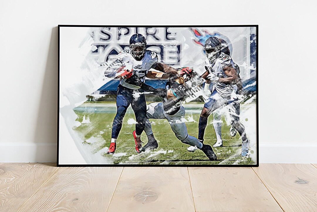 Derrick Henry Poster Tennessee Titans Framed Canvas Print Football Wall ...
