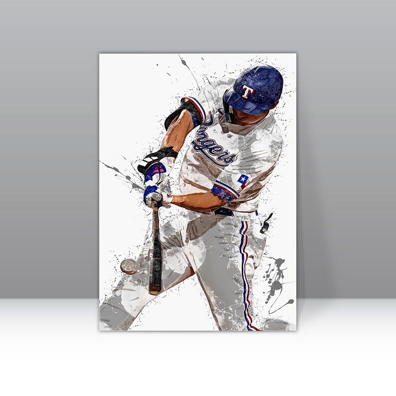 Corey Seager Poster, Texas Rangers Poster, Baseball Framed Canvas Print ...