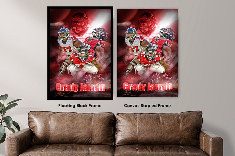 Grady Jarrett Poster Atlanta Falcons Framed Canvas Print Football Wall ...