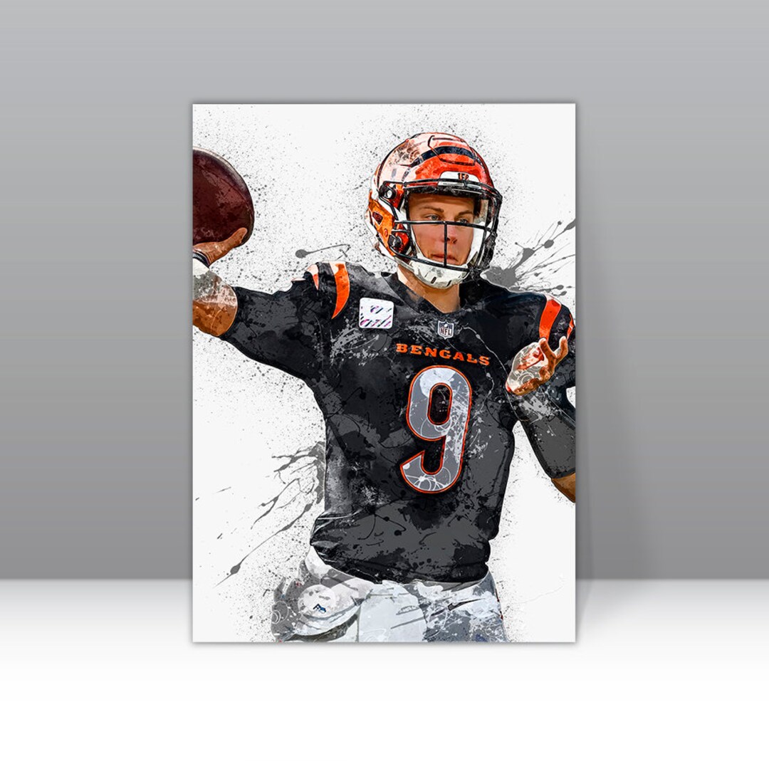 Joe Burrow Poster Cincinnati Bengals Framed Canvas Poster Football Wall ...