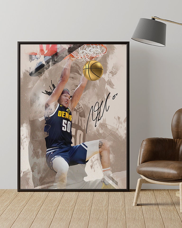 Aaron Gordon Poster, Denver Nuggets, NBA Poster, Abstract Canvas Wall ...