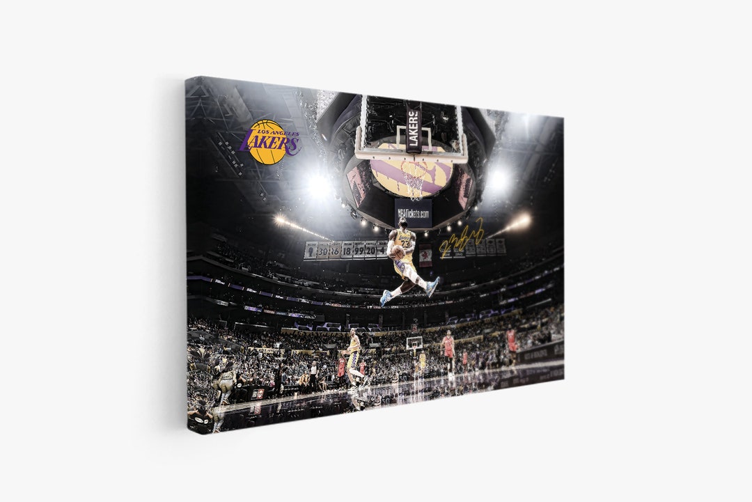 Lebron James Poster Los Angeles Lakers Framed Canvas Poster Basketball ...
