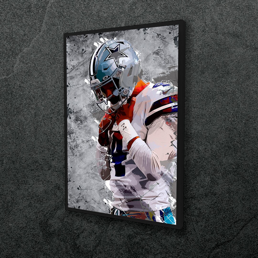 Dak Prescott Poster Dallas Cowboys Framed Canvas Print Football Wall ...