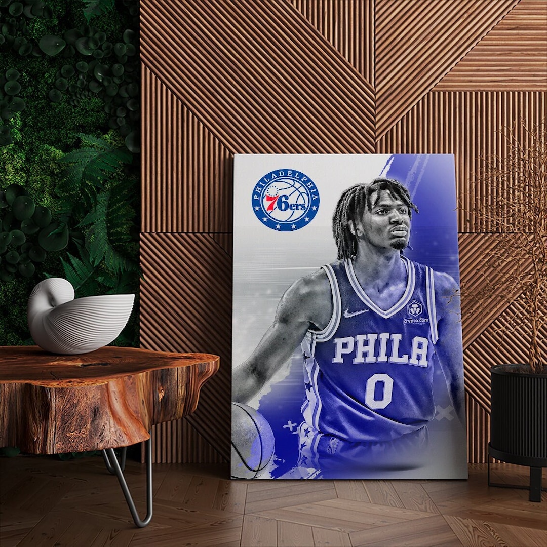 Tyrese Maxey Poster, Philadelphia 76ers Print, 76ers Wall Art, Canvas ...