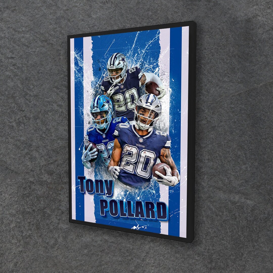 Tony Pollard Poster Dallas Cowboys Framed Canvas Print Football Wall ...
