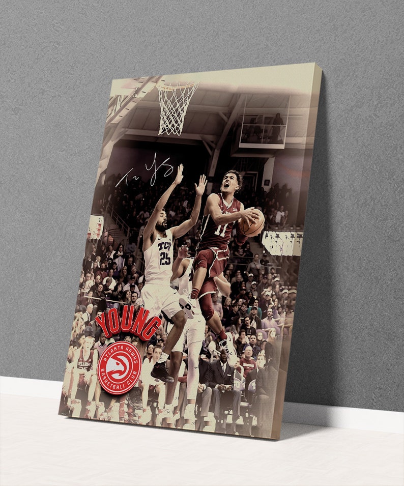 Trae Young Poster, Atlanta Hawks Poster, Basketball Canvas Print ...