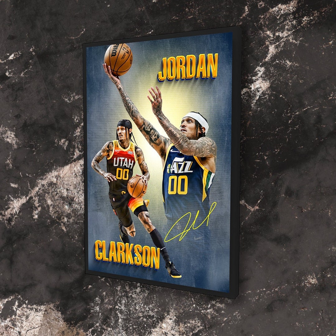 Jordan Clarkson Poster Utah Jazz Framed Canvas Poster Basketball Wall ...