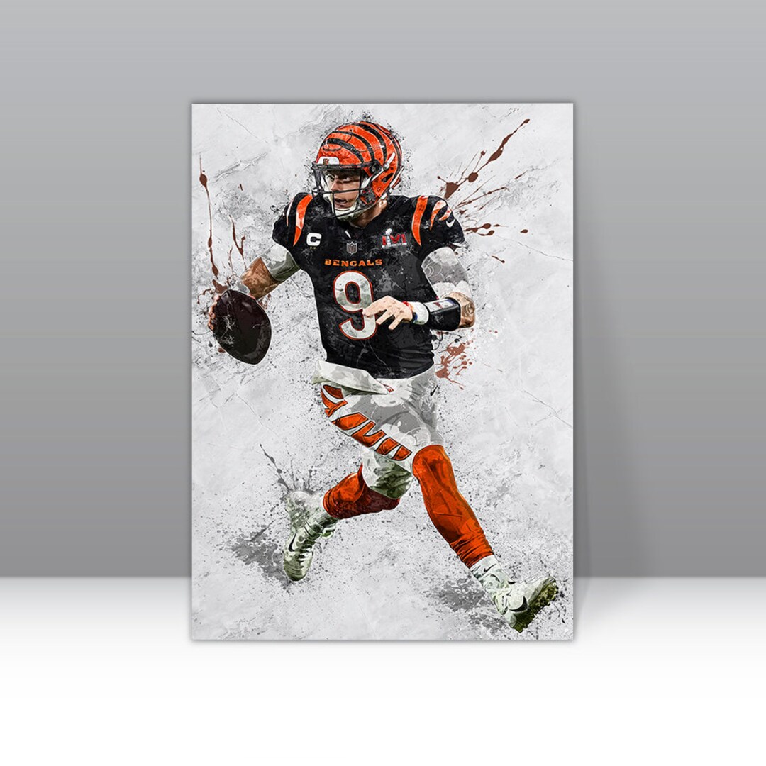 Joe Burrow Poster Cincinnati Bengals Framed Canvas Poster Football Wall ...