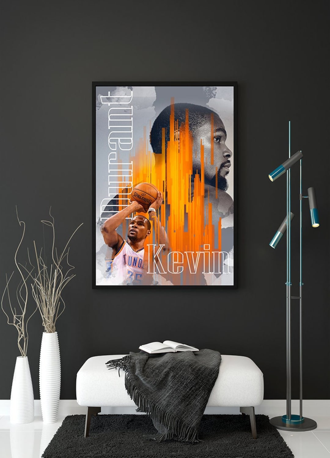 Kevin Durant Poster Phoenix Suns Framed Canvas Print Basketball Wall ...