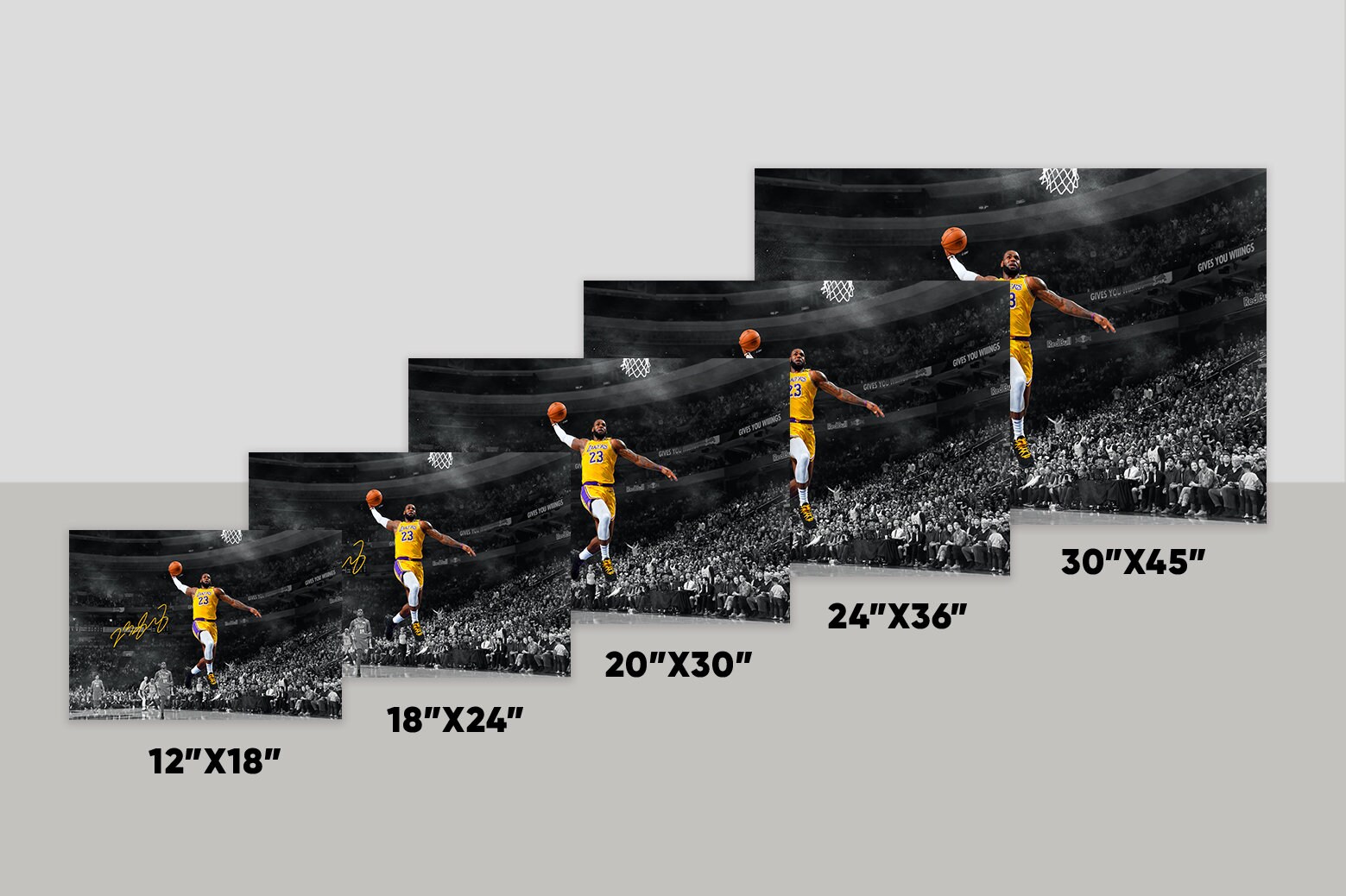 Lebron James Poster Los Angeles Lakers Framed Canvas Poster Basketball ...