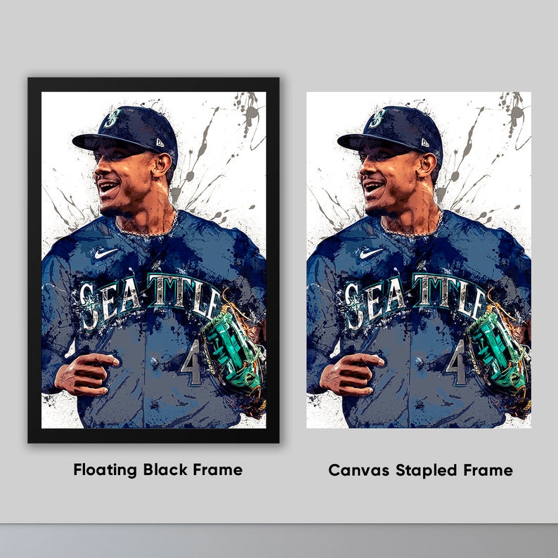 Julio Rodriguez Poster, Seattle Mariners Poster, Baseball Framed Canvas ...