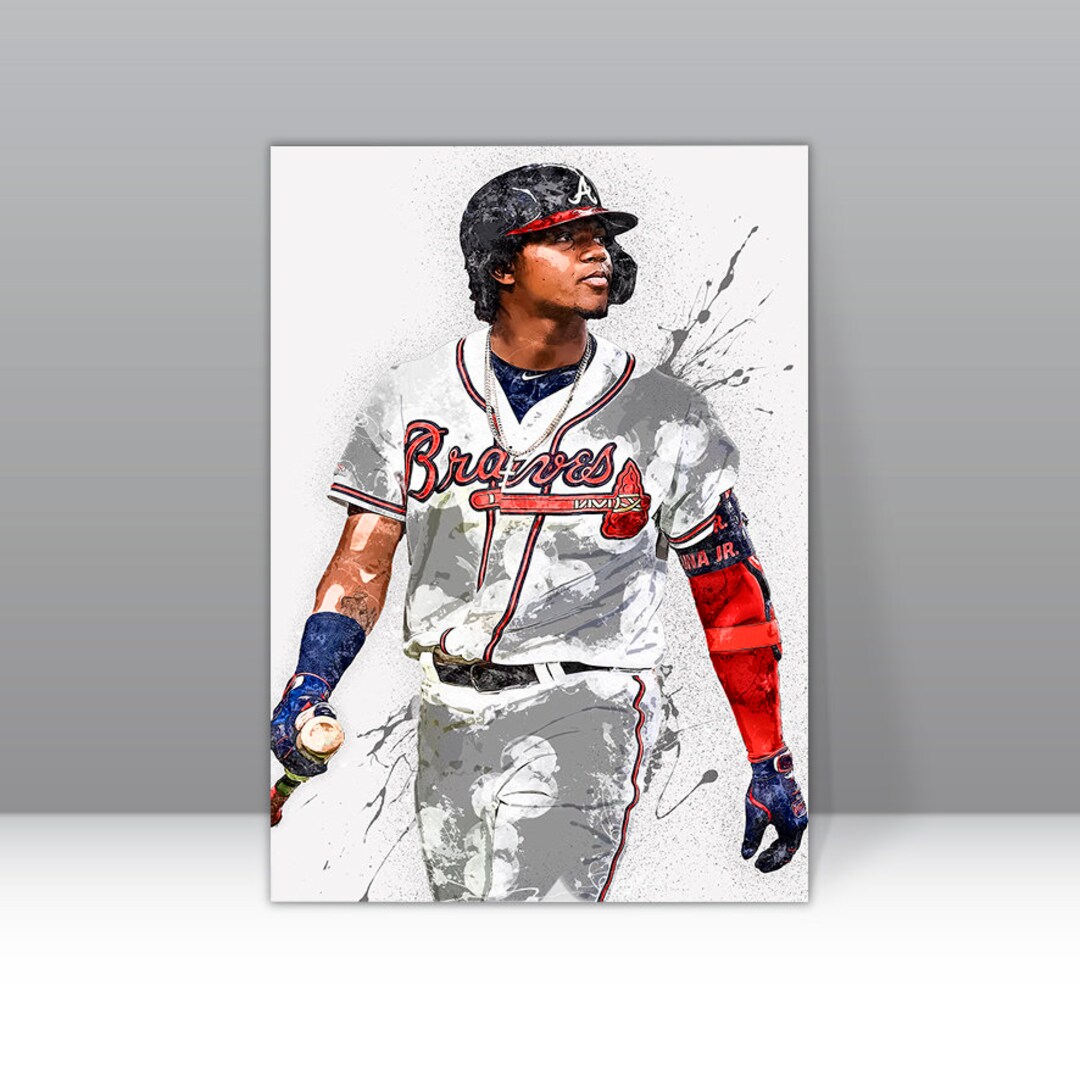 Ronald Acuna Jr Poster Atlanta Braves Baseball Framed Canvas Print MLB ...