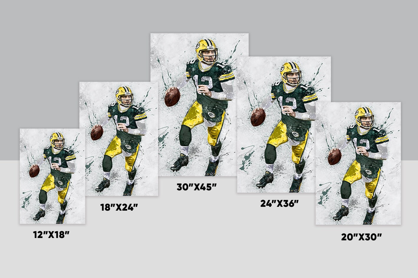 Aaron Rodgers Poster Green Bay Packers Football Framed Canvas Print NFL ...