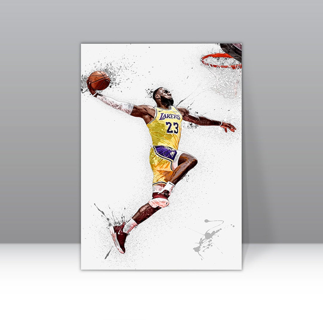 999 Lebron James Slam Poster LA Lakers Framed Canvas Print Basketball ...
