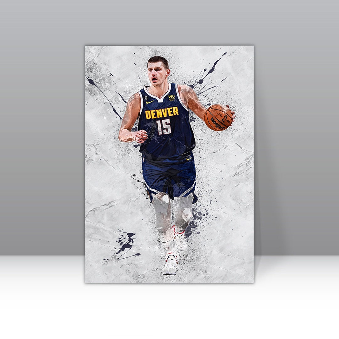 Nikola Jokic Poster Denver Nuggets Basketball Framed Canvas Print ...