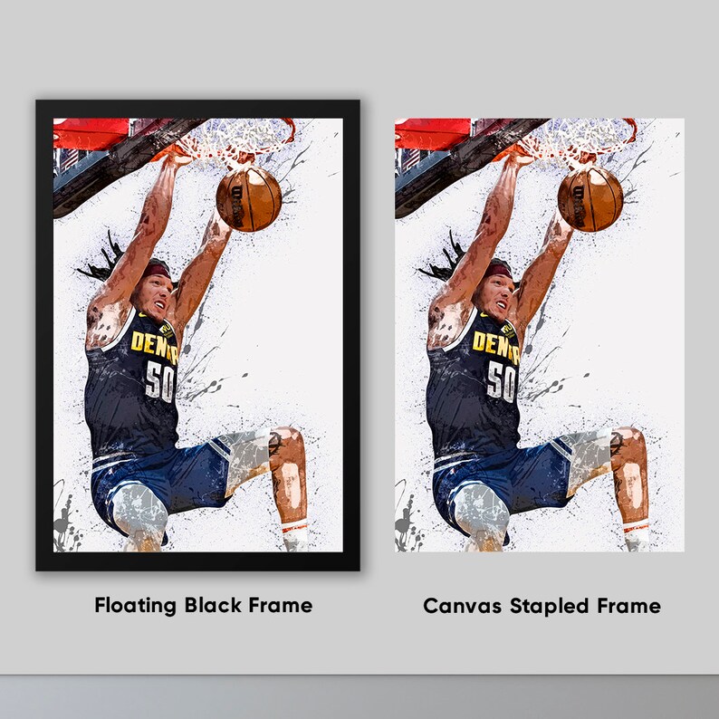 Aaron Gordon Poster Denver Nuggets Basketball Framed Canvas Print NBA ...