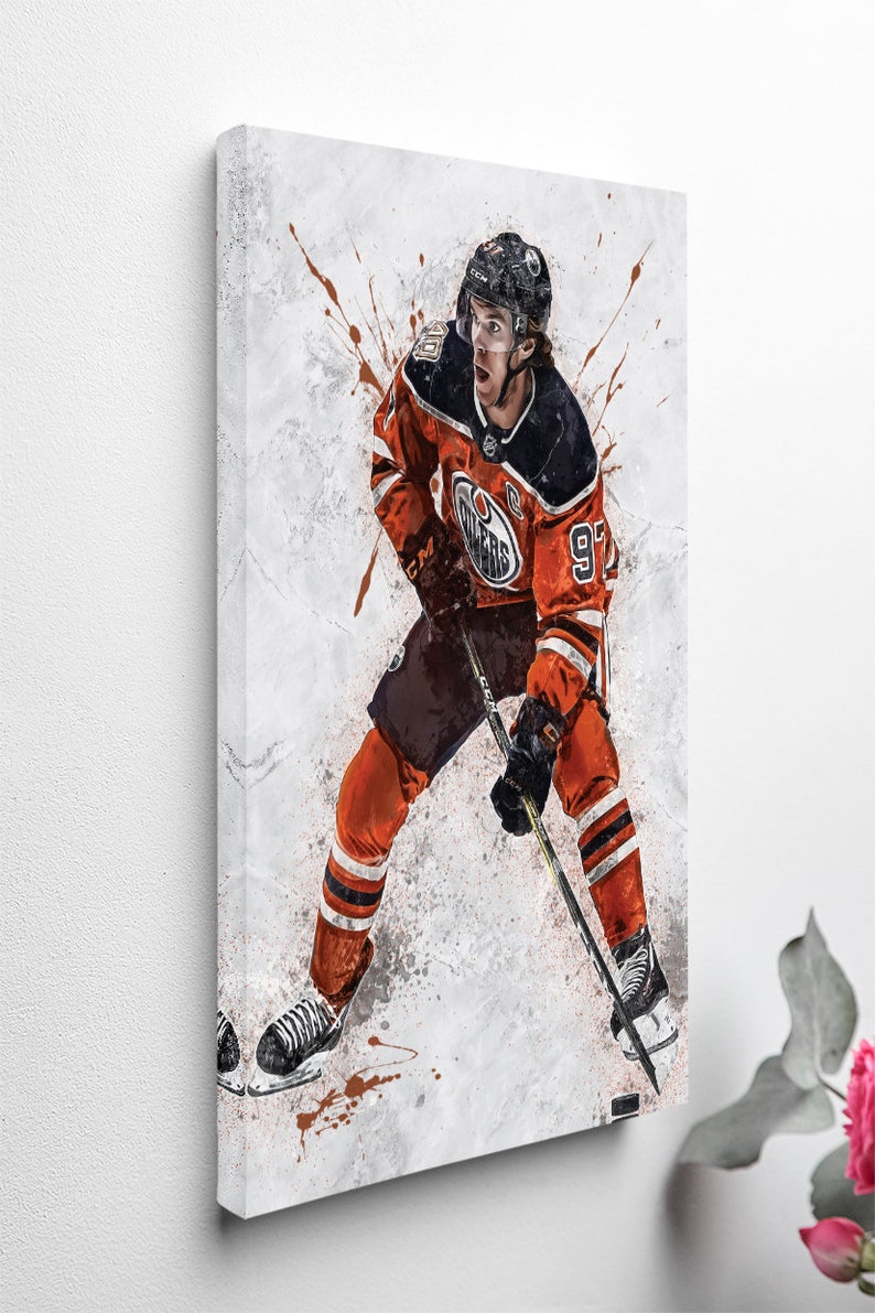 Connor Mcdavid Poster Edmonton Oilers Hockey Framed Canvas Print NHL ...