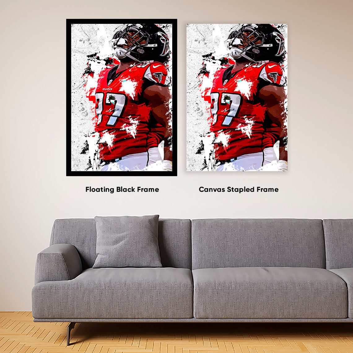 Grady Jarrett Poster Atlanta Falcons Framed Canvas Print Football Wall ...