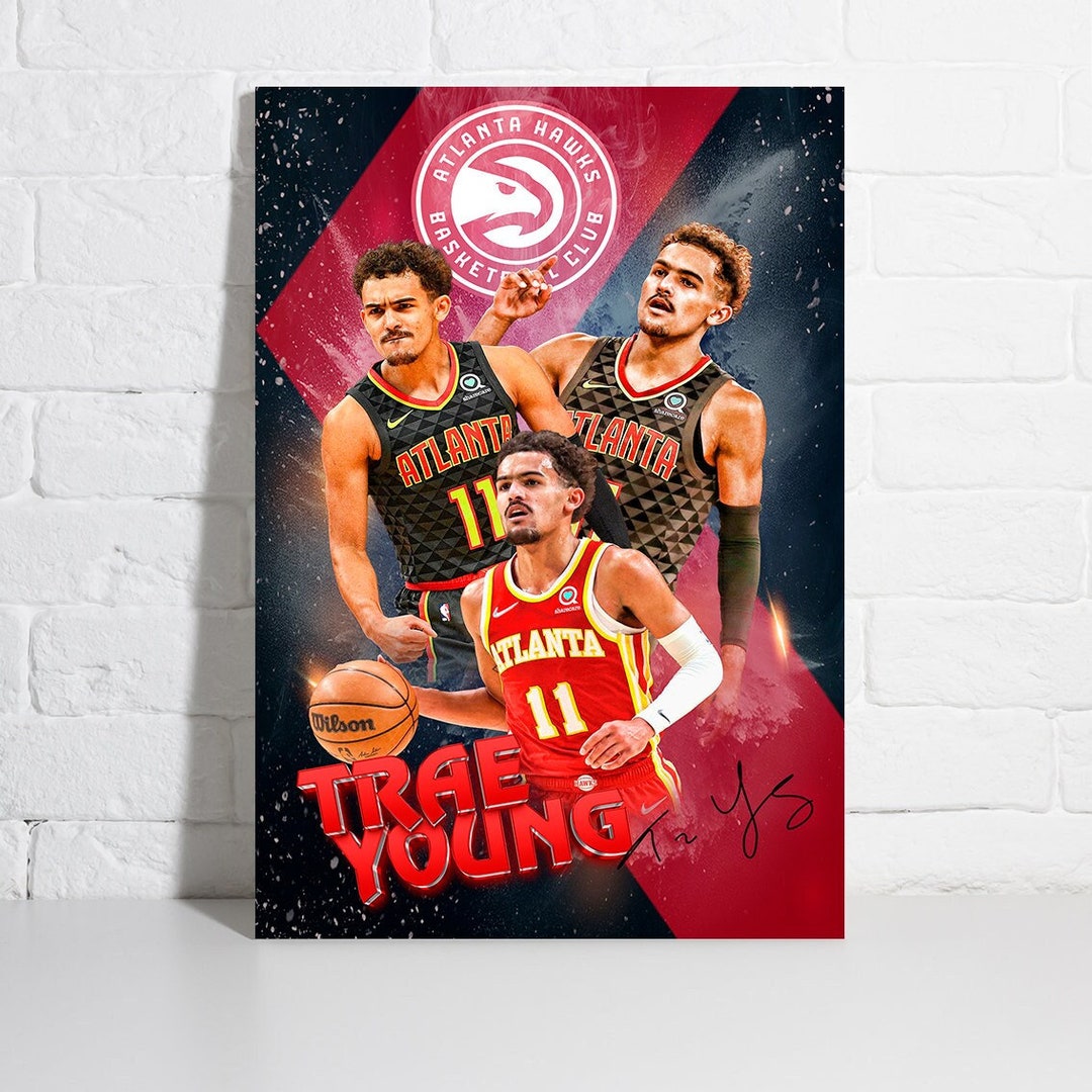 999 Trae Young Poster Atlanta Hawks Framed Canvas Print Basketball Wall ...