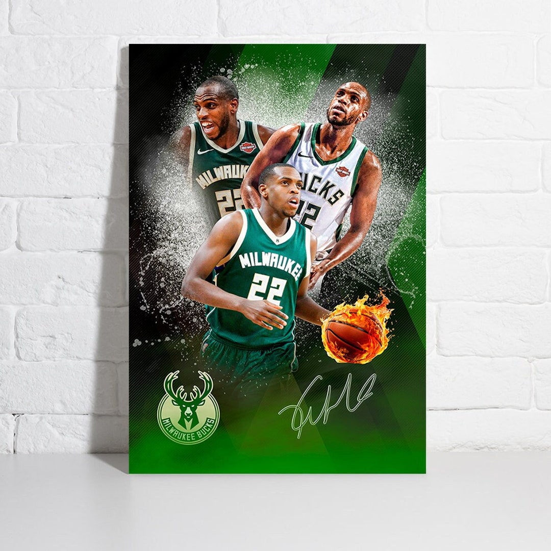 Khris Middleton Poster Milwaukee Bucks Framed Canvas Print Basketball ...