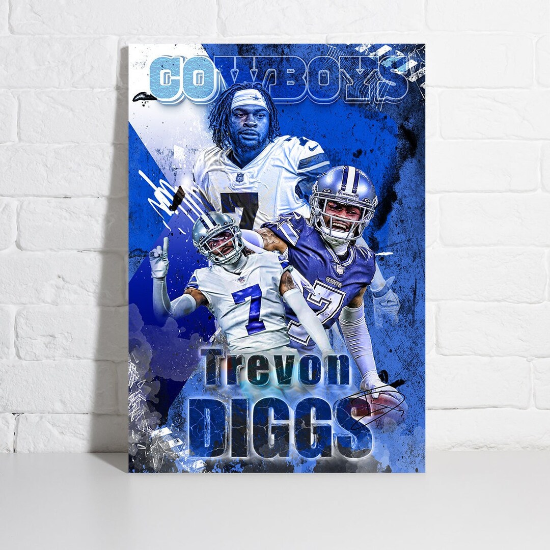 999 Trevon Diggs Poster Dallas Cowboys Framed Canvas Print Football ...