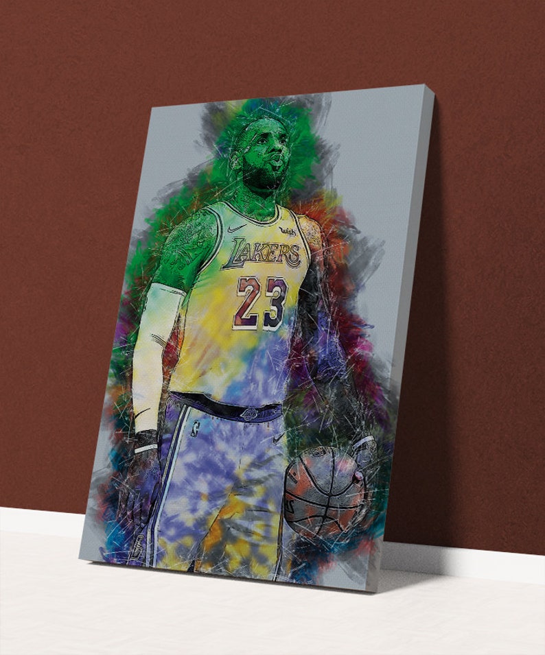 Lebron James Poster LA Lakers Framed Canvas Print Basketball Wall Art ...