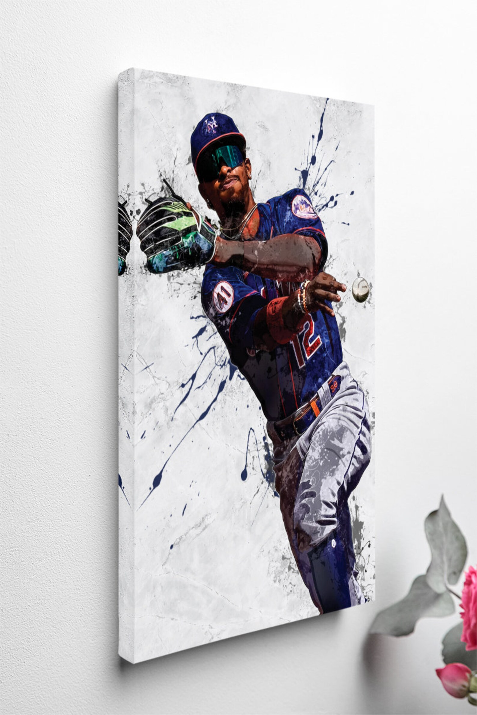 Francisco Lindor Poster New York Mets Baseball Framed Canvas Print MLB ...