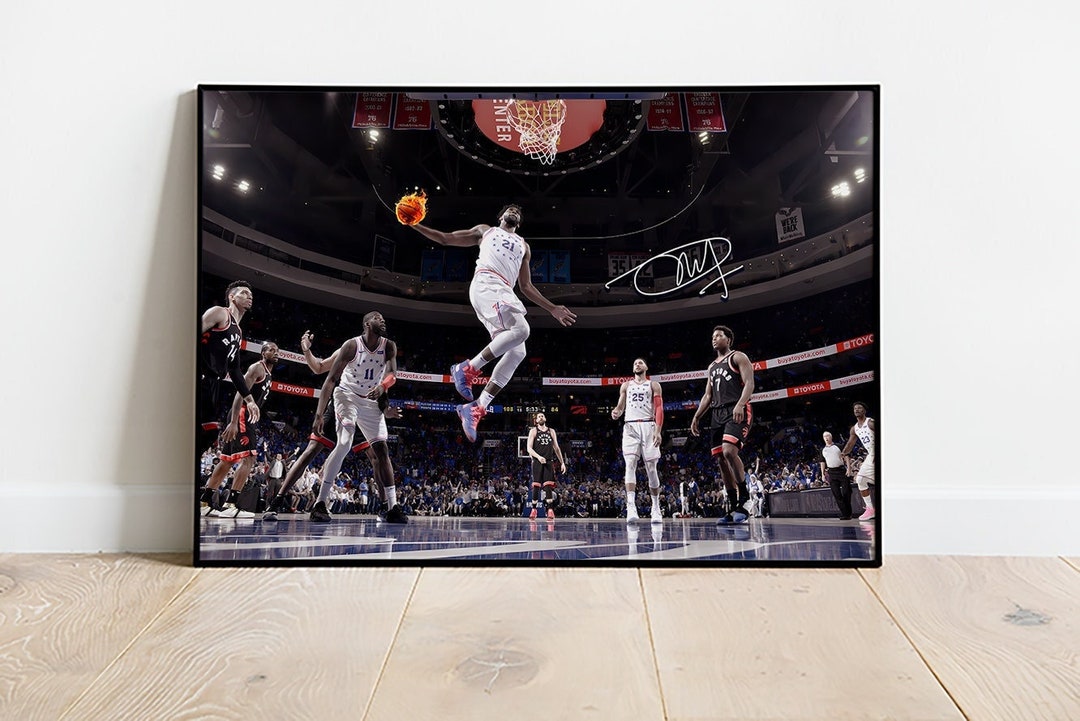 Joel Embiid Poster Philadelphia 76ers Framed Canvas Print Basketball ...