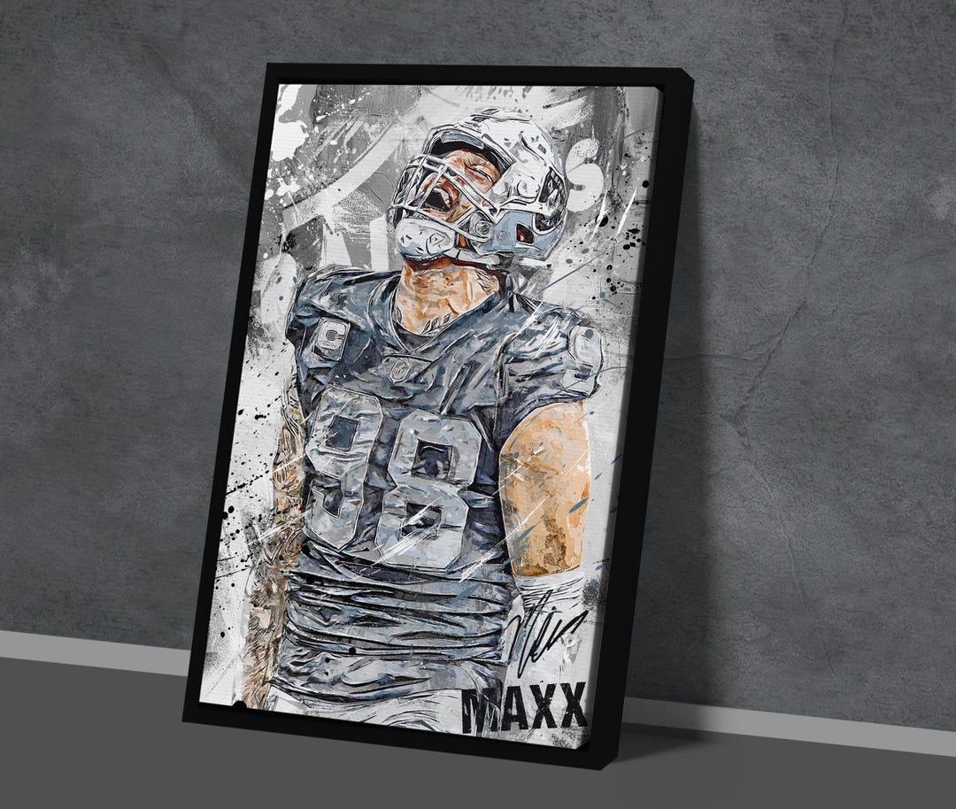 Maxx Crosby Poster Las Vegas Raiders Canvas Print Football Wall Art NFL ...