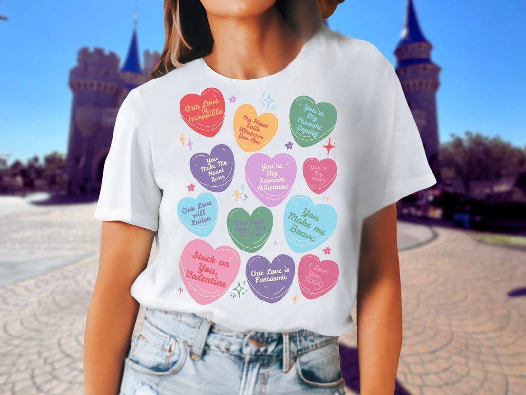 Subtle Disney-inspired Valentines Day Shirt Disney Conversation Hearts ...
