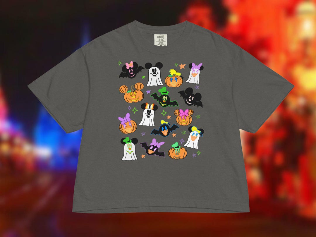 Disney Halloween Shirt, Fab 5 Disney Halloween Boxy Comfort Colors Crop ...