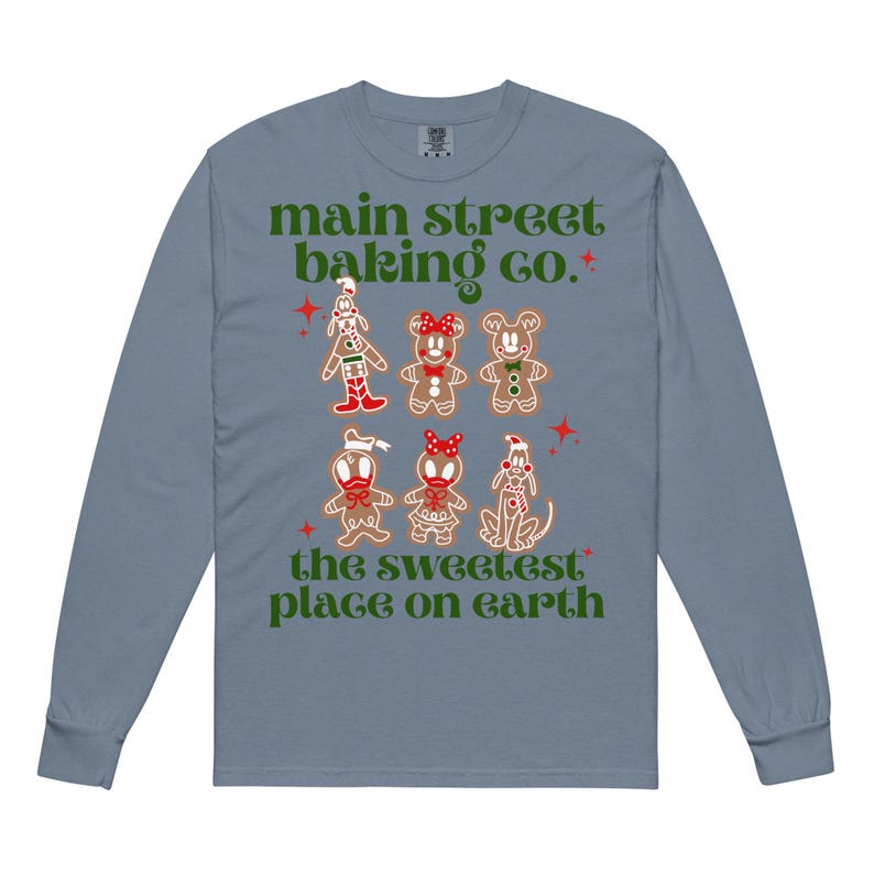Disney Fab 5 Gingerbread Cookie Christmas Shirt, Comfort Colors Long ...
