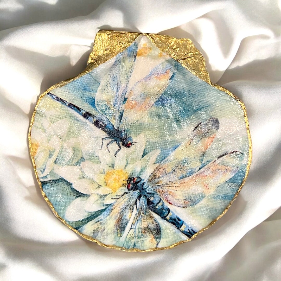 Dragonfly Shell Ring Dish, Dragonfly Shell Trinket Dish Gift for Mom ...