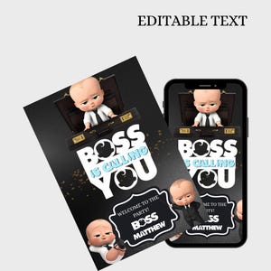 Boss Welcome Sign Black & White | Boss Baby Birthday Party Decor ...