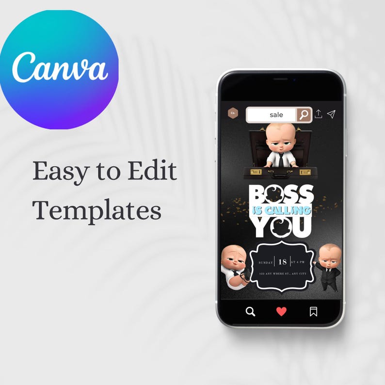 Boss Welcome Sign Black & White | Boss Baby Birthday Party Decor ...