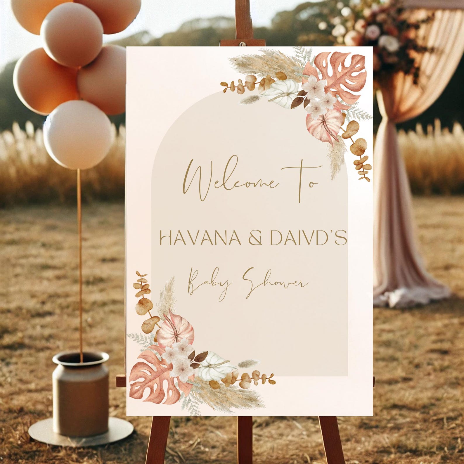 Editable Boho Welcome Sign | Customizable Rustic Event Sign | Digital ...