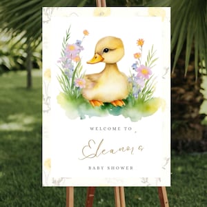 Editable Ducky Baby Shower Welcome Sign | Printable Digital Download ...