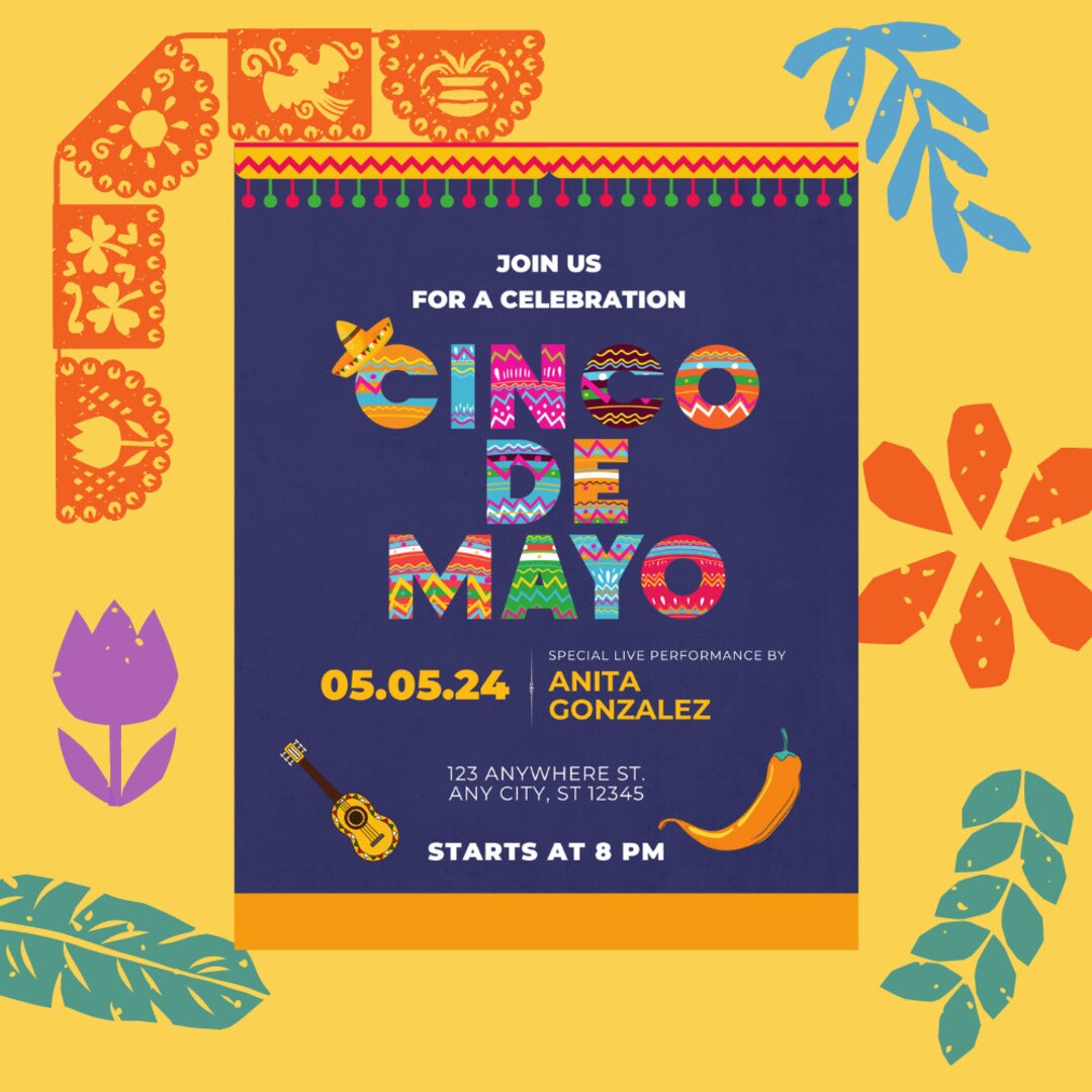Cinco De Mayo Flyer, Party Flyer, Party Invitation, Hispanic Heritage ...