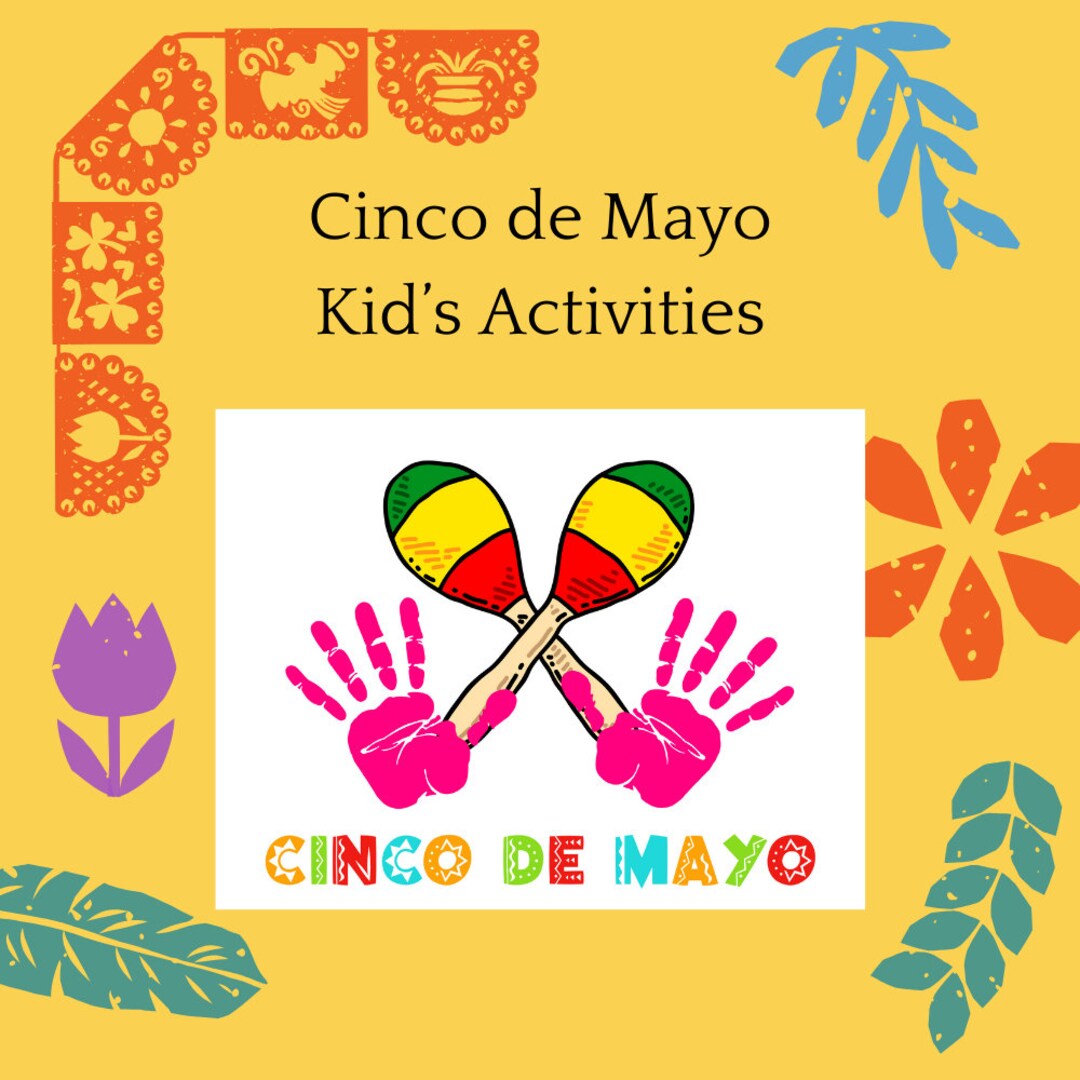 Cinco De Mayo Kid's Activities, Handprint Craft, Coloring Pages - Etsy