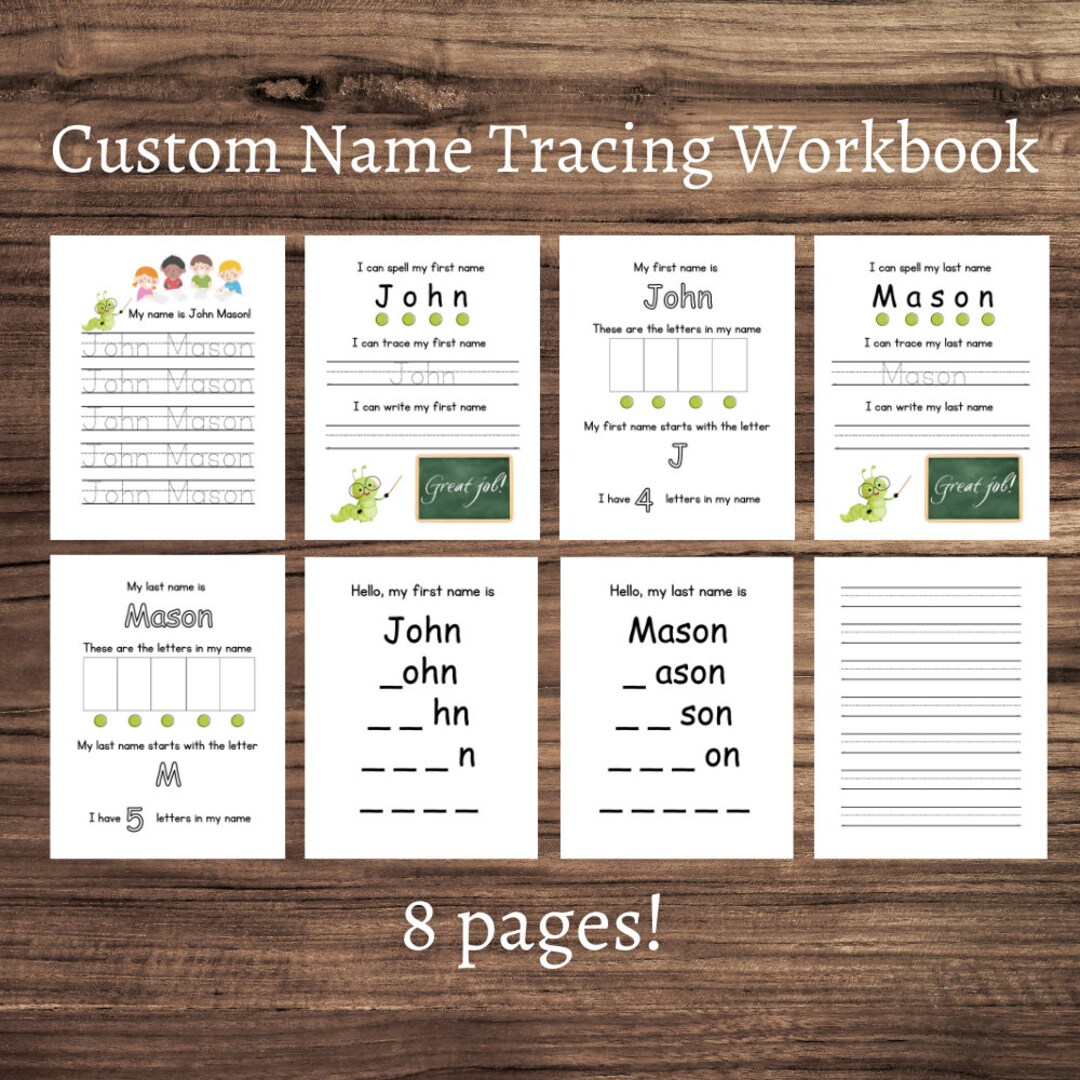 Custom Name Tracing Workbook - Etsy